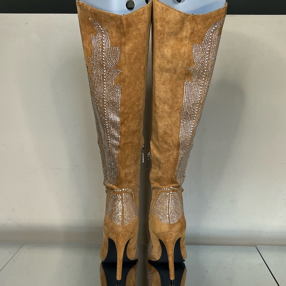 Cape Robbin | Shoes | Rhinestone Studded Embellished Knee Boot | Poshmark
